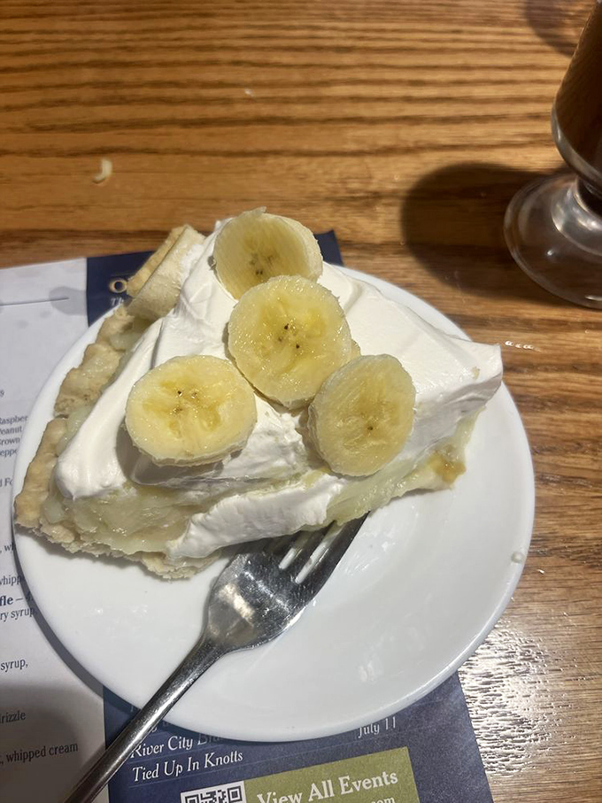 Banana cream pie that makes you want to write poetry. Fresh banana slices nestled in pillowy cream atop a flaky crust&mdash;simplicity at its most sublime.