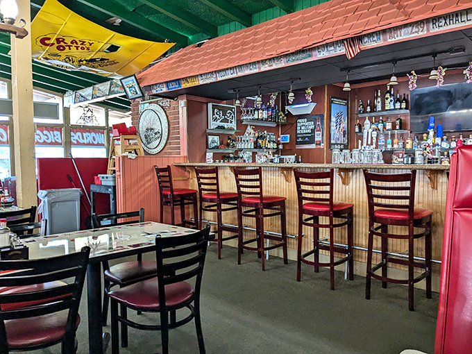 The bar area isn't trying to be trendy; it's comfortable in its authenticity, like your favorite uncle who tells the best stories.