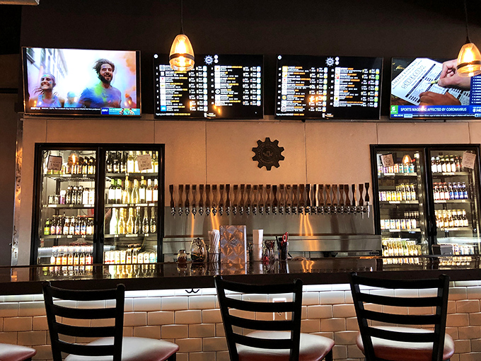 A tap selection that makes beer lovers weak at the knees. The digital menu board changes regularly, ensuring there's always something new to discover.