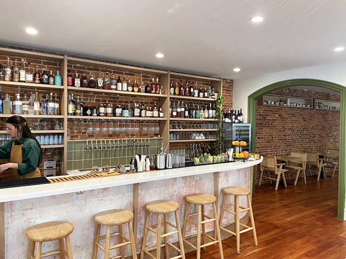 A bar setup that invites lingering conversations and makes every drink feel like a special occasion celebration.