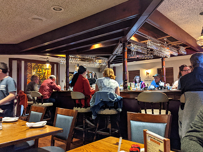 The bar isn't just where drinks are served &ndash; it's command central for seafood operations, where glasses clink and ocean tales grow taller.