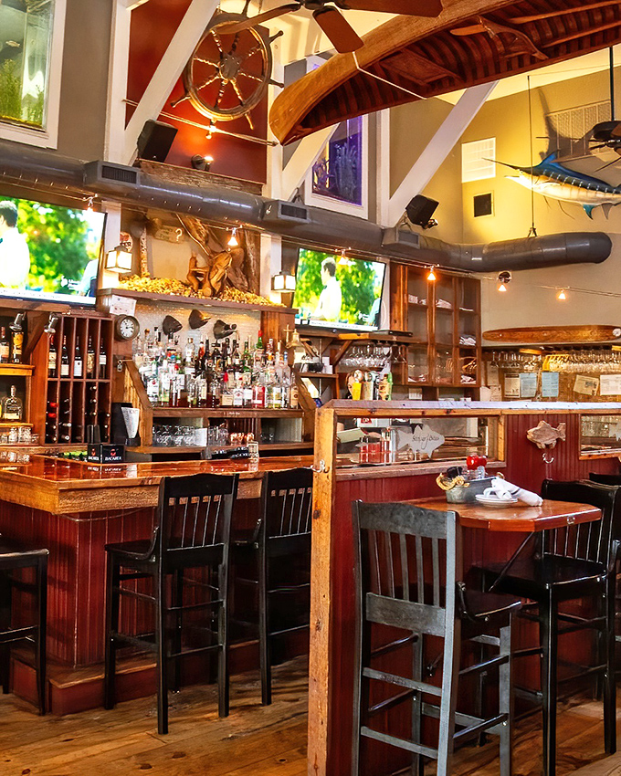 Not just a bar but a maritime museum with benefits&mdash;where ship wheels and wooden beams watch over your perfectly poured pint.