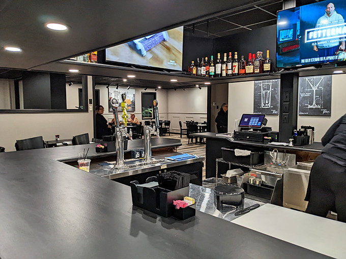 A well-stocked bar that says "we take your drinks as seriously as we take your dinner."