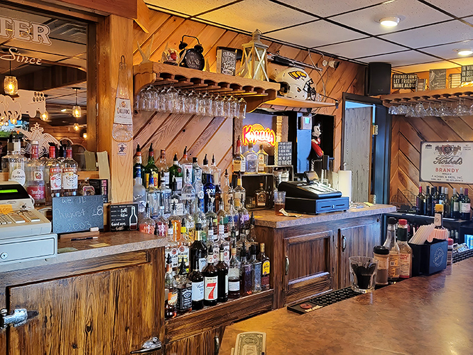 A bar stocked with enough spirits to warm you through the longest Wisconsin winter, housed in wood paneling that's seen decades of celebrations.