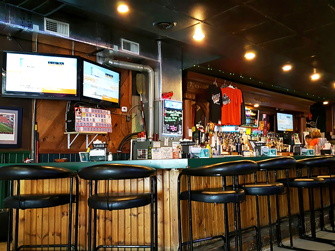 A bar that knows exactly what you need after a long day. Those stools have supported generations of elbows and life stories.