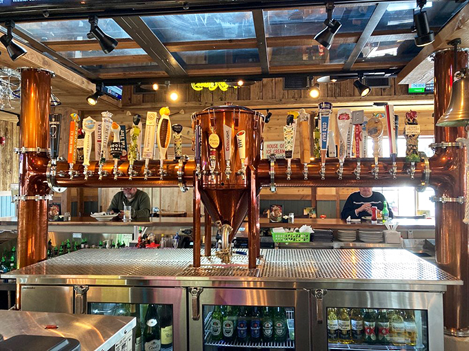 A tap system that deserves its own engineering award, where beer dreams flow freely into reality.