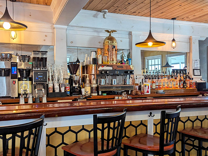 A bar that transitions seamlessly from morning mimosas to evening cocktails &ndash; because great spaces, like great meals, shouldn't be limited to one time of day.