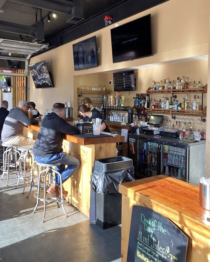 The bar beckons with craft brews and spirits, creating the perfect watering hole for barbecue adventurers.