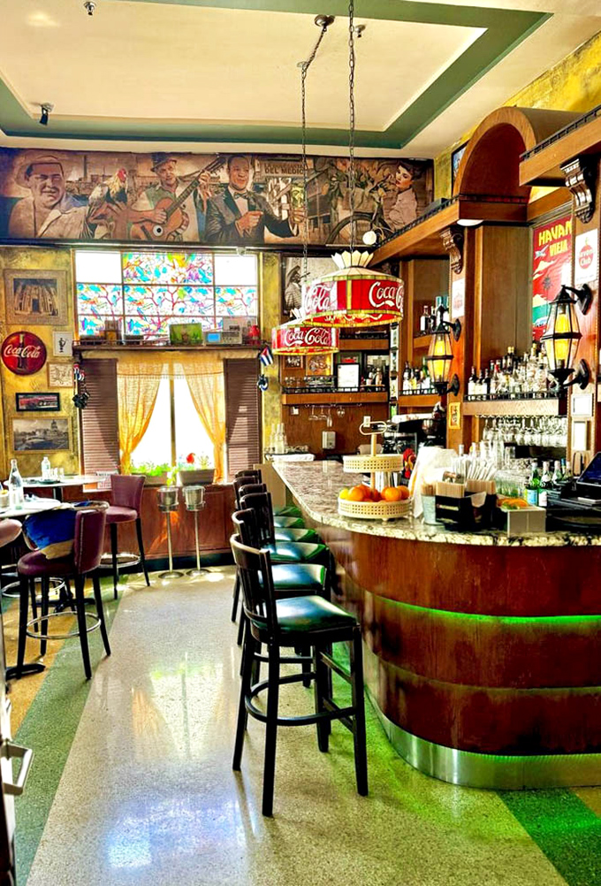 The bar beckons with promises of cortaditos strong enough to raise your ancestors from their afternoon nap.