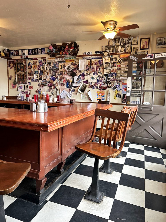 The counter seating &ndash; where strangers become friends over coffee refills. That black and white checkered floor has witnessed countless breakfast epiphanies.