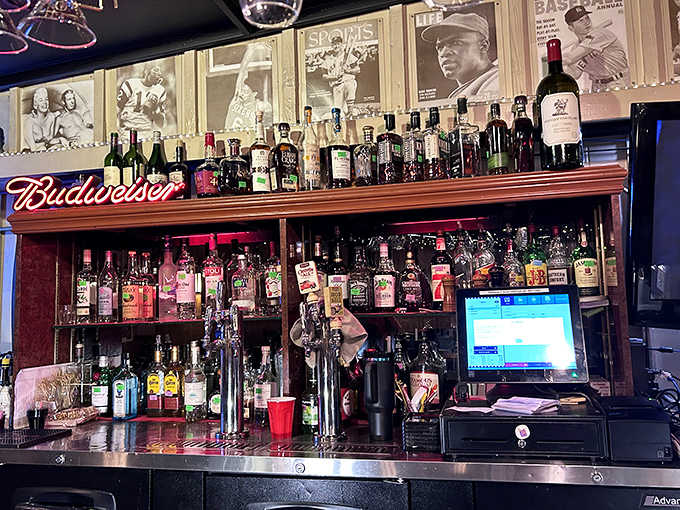 A bar stocked with enough spirits to raise your own. The perfect spot to debate the merits of dry-aged versus wet-aged while sipping something sublime.