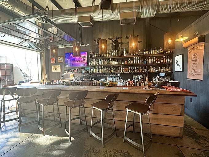 A bar program that takes its bourbon as seriously as its brisket. Those cow heads watching over the spirits add authentic Texas charm.