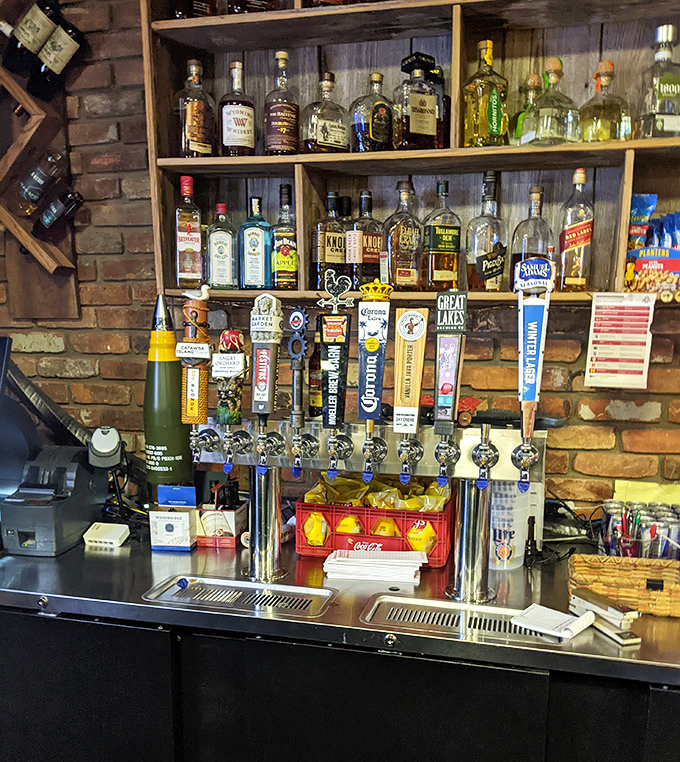 A well-stocked bar that promises good times and better stories. Where "just one more" becomes the evening's refrain.