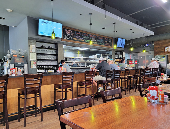 The counter seats are where the magic happens&mdash;front-row tickets to the breakfast show where regulars exchange knowing nods about what to order.