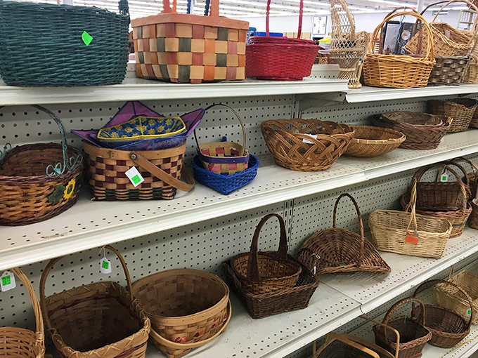 Basket paradise for organization enthusiasts and picnic planners alike. These woven wonders transform cluttered countertops into magazine-worthy displays while hiding your secret snack stash.