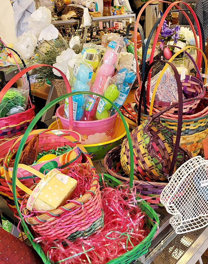 Easter baskets in a rainbow of colors—because seasonal celebrations shouldn't require emptying your savings account.