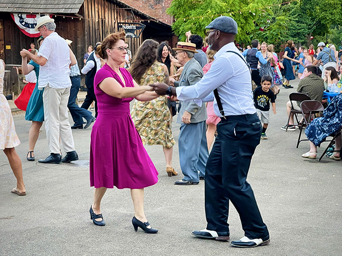 Dancing in the streets takes on historical flair in Columbia, where period costumes and vintage moves bring the Gold Rush era swinging back to life.