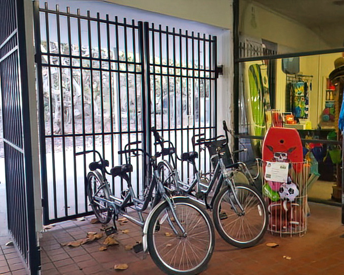 Wheels of freedom: The park's bike rental station stands ready to transform visitors from tired pedestrians into carefree explorers of winding trails.