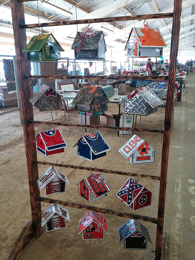 Birdhouses fashioned from license plates offer feathered friends accommodations with more personality than most downtown boutique hotels.