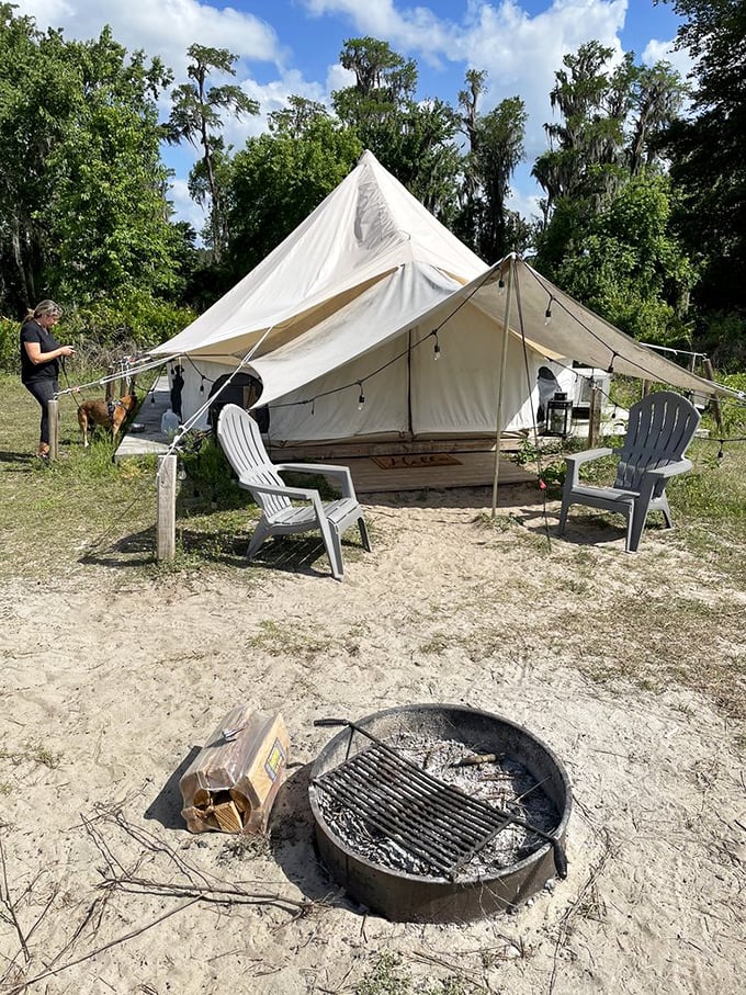 Glamping goes Floridian with this canvas palace, where the wilderness meets comfort in a compromise that keeps everyone happy.