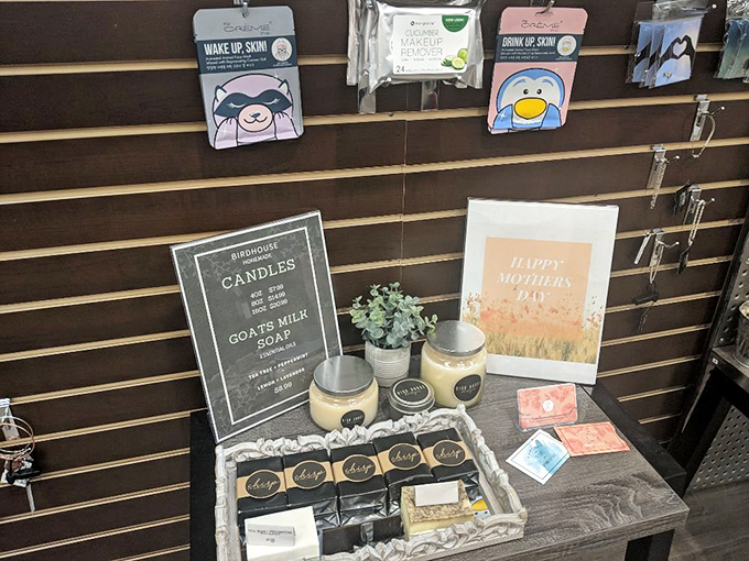 Self-care central with handcrafted candles and goat milk soaps. Mother's Day shopping made easy, or perhaps a little "treat yourself" moment.