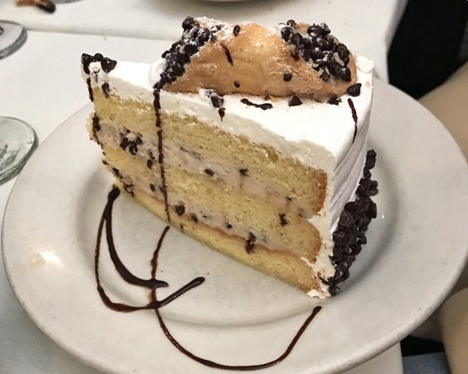Layer upon layer of vanilla cake and cream&mdash;like clouds stacked on sunshine, with chocolate for good measure.