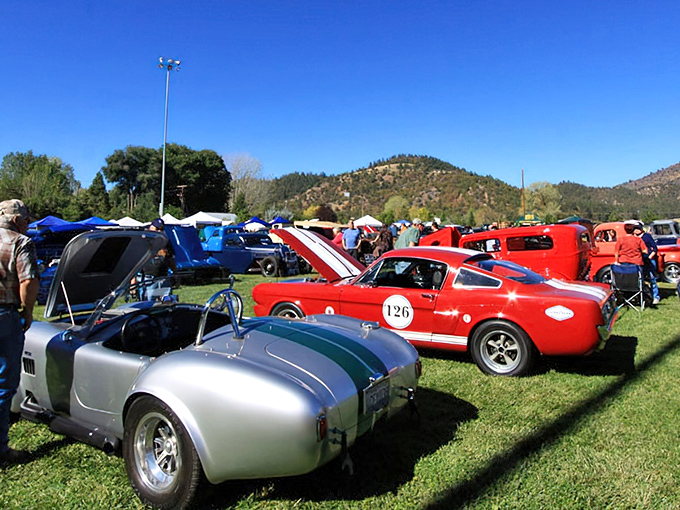 Classic car enthusiasts know the best shows happen on grass, not concrete. These vintage beauties look right at home in Fort Jones' clean air.