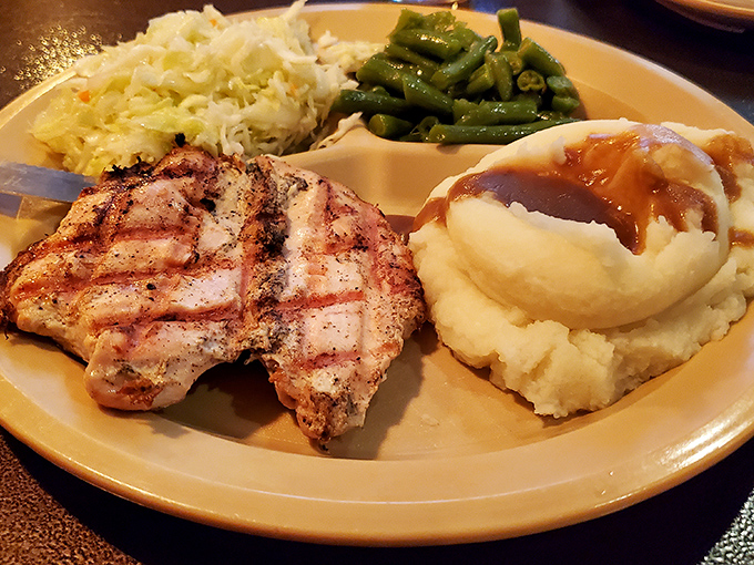 Charbroiled chicken that proves not everything at Hodak's needs to be fried to be fantastic. Those mashed potatoes are begging for their own fan club.