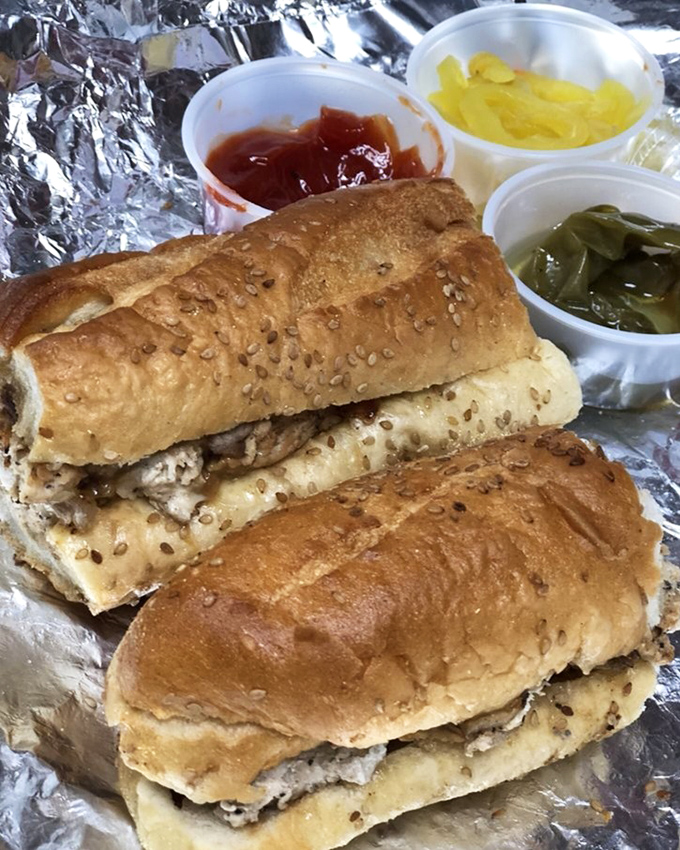 The chicken cheesesteak comes with sides of hot peppers and nostalgia&mdash;comfort food that somehow tastes better when wrapped in foil and eaten outdoors.