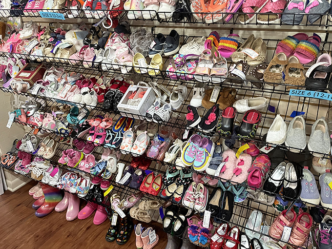 Tiny shoes for tiny feet! The children's footwear section offers everything from practical sneakers to party-ready Mary Janes at prices that won't hurt growing budgets.