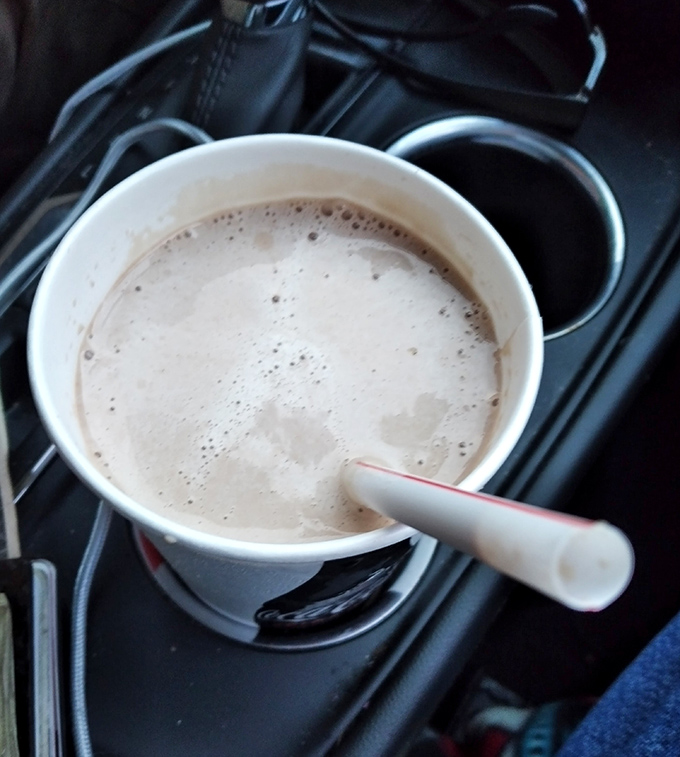 A milkshake so thick the straw stands at attention. This isn't a drink—it's a commitment to happiness in cup form.