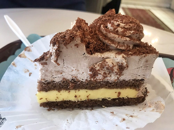 Layers of chocolate, cream, and cake in perfect harmony&mdash;like the Beatles of desserts if they'd formed in Bavaria instead of Liverpool.