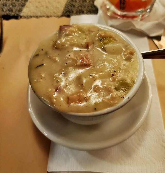 This isn't just clam chowder&mdash;it's a creamy bowl of maritime treasure hunting. Each spoonful reveals delicious buried secrets.