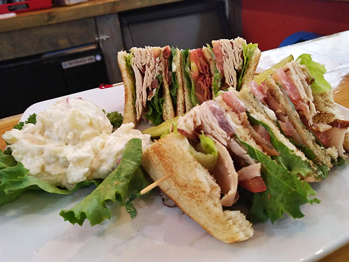The club sandwich&mdash;three stories of deliciousness that makes skyscrapers jealous of its perfect construction.