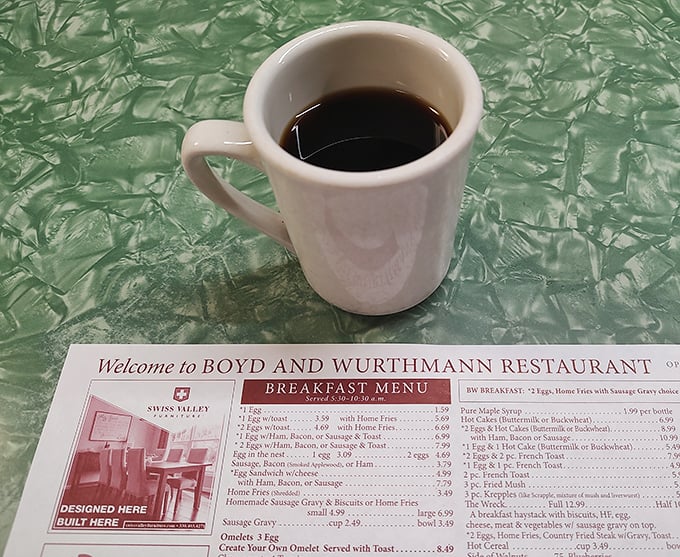 A mug of coffee so honest it practically says, "I'm not here to be Instagram-worthy, I'm here to wake you up and get the job done."