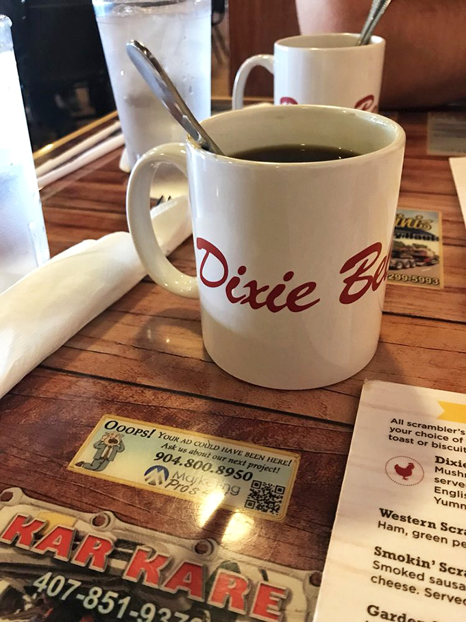 That first sip of diner coffee at Dixie Belle's &ndash; where the mug is never empty and the day's possibilities are endless.