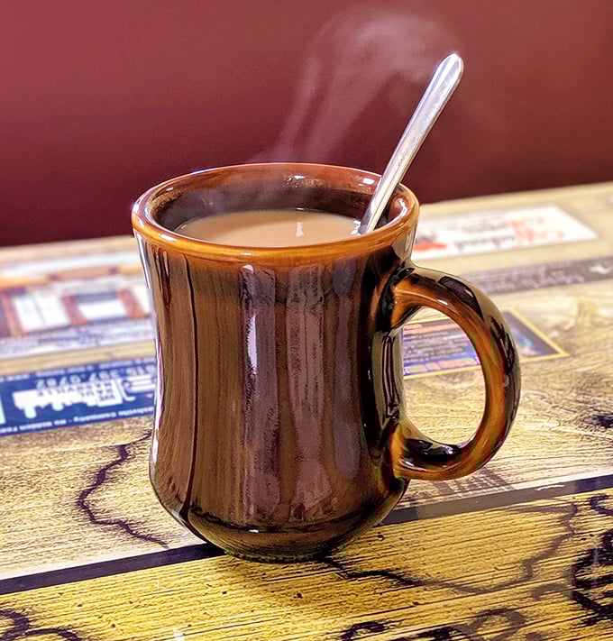 Steam rises from a sturdy mug of diner coffee &ndash; the kind that doesn't need fancy names or elaborate preparation to get the job done.