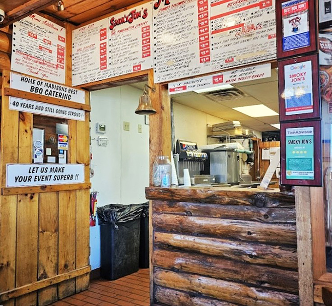 Where the magic happens &ndash; a counter that's witnessed thousands of first-bite reactions, each one a testament to smoky perfection.