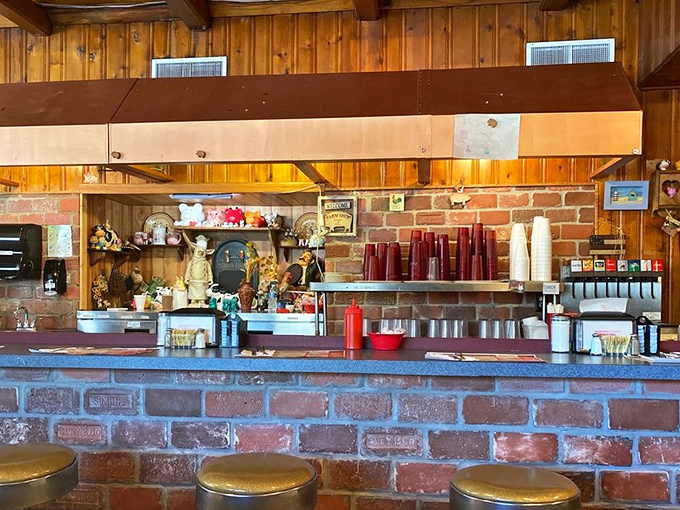 The counter where magic happens&mdash;brick, coffee machines, and the promise of hospitality that feels increasingly rare in our digital world.