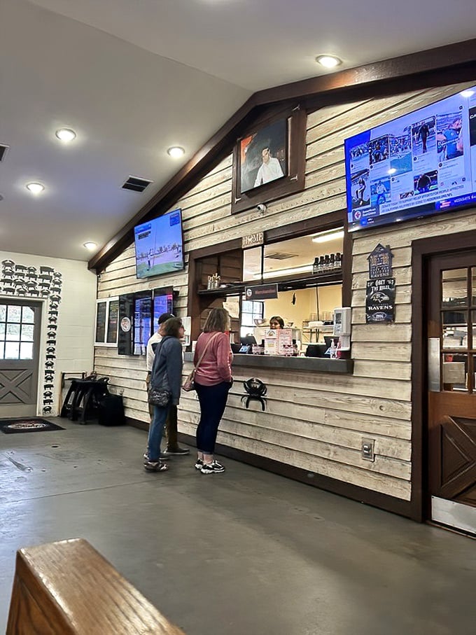 The ordering counter feels like the gateway to flavor paradise. Those whitewashed walls and wooden accents say "coastal charm" without trying too hard.