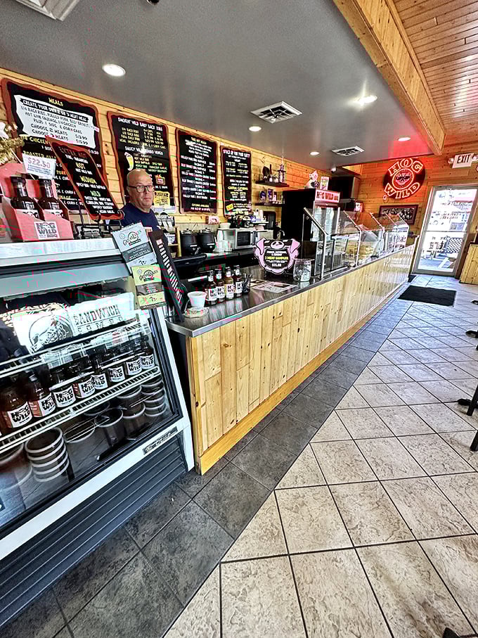 The counter at Hog Wild isn't just where orders happen; it's where barbecue dreams begin their journey to delicious reality.