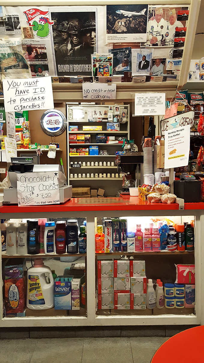 At the counter, handwritten signs and local memorabilia tell the story of a place that's become woven into Philadelphia's fabric.