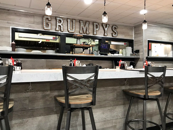 The counter where breakfast dreams come true. Those stools have heard more local stories than any therapist in town.