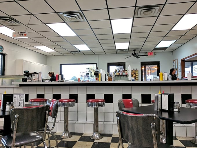 Counter culture at its finest &ndash; where black and white tiles meet red vinyl in a diner design that's eternally cool.