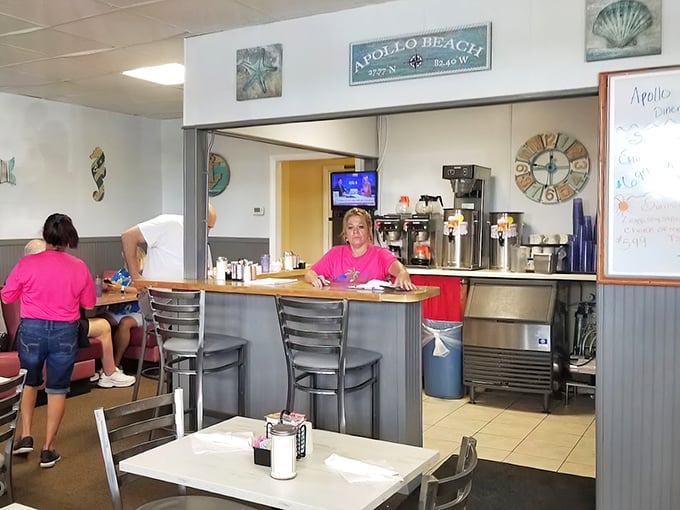 The beating heart of operations&mdash;a diner counter where coffee flows freely and friendly conversation is always on the menu.