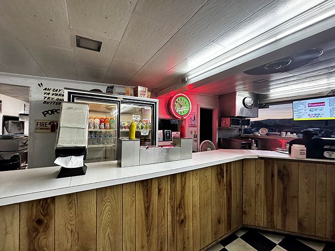 The ordering counter stands ready to fuel your double feature with all the classics you crave.