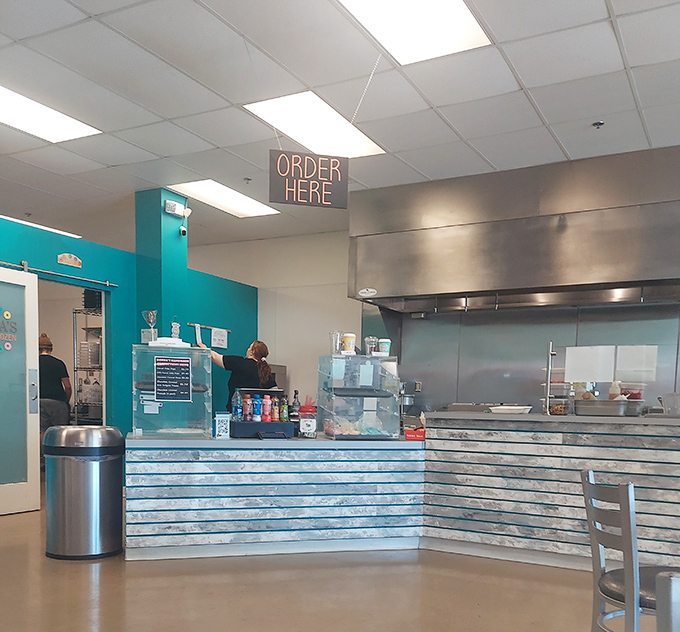 The ordering counter with its weathered blue paneling has a beachy, laid-back vibe. "ORDER HERE" might be the three most promising words in Columbus.