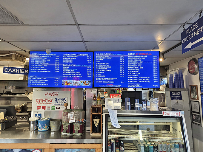Where the magic happens – this menu board is basically a list of ways to make your taste buds throw a party.