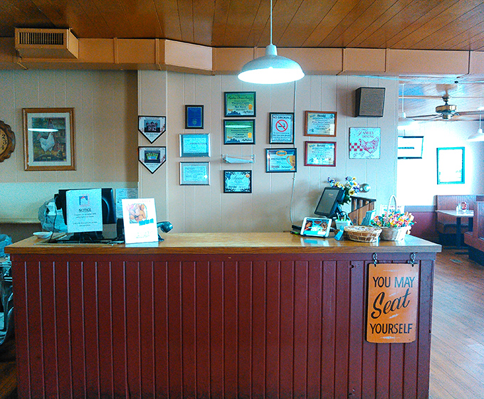 You May Seat Yourself - the sign says, but what it really means is "Welcome to the family dinner you've been missing."