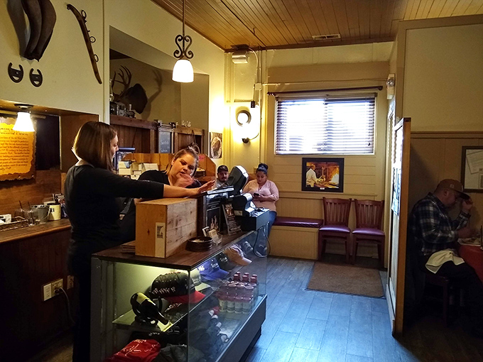 The hostess station welcomes you like an old friend's kitchen&mdash;warm, unpretentious, and promising good things to come.